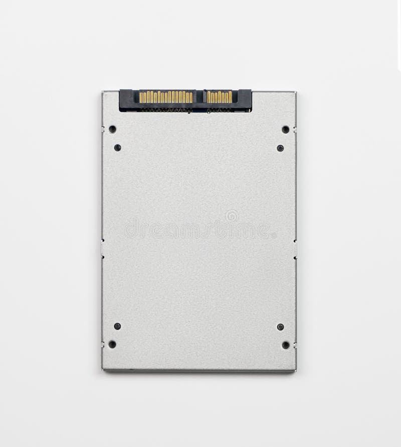 SATA SSD Solid State Drive Drive Closed Up Shot Top View Isolated on ...