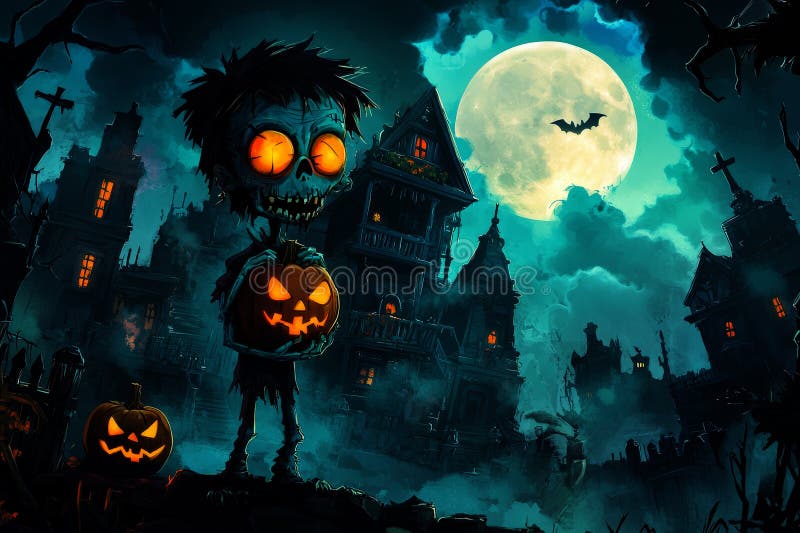 A Satan Devil Standing with Back Turned in Spooky Dark Forest with ...