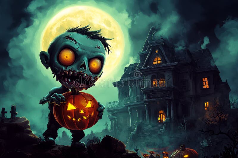 A Satan Devil Standing with Back Turned in Spooky Dark Forest with ...