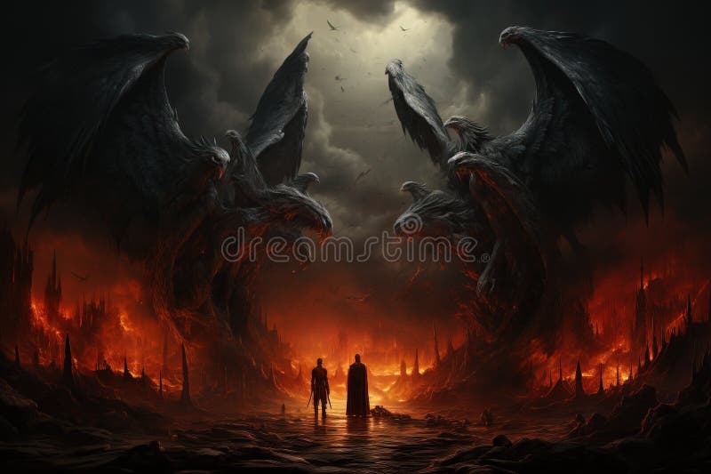 Satan is in Hell. Religious Demon. Devil& X27;s Fire. the Afterlife of ...