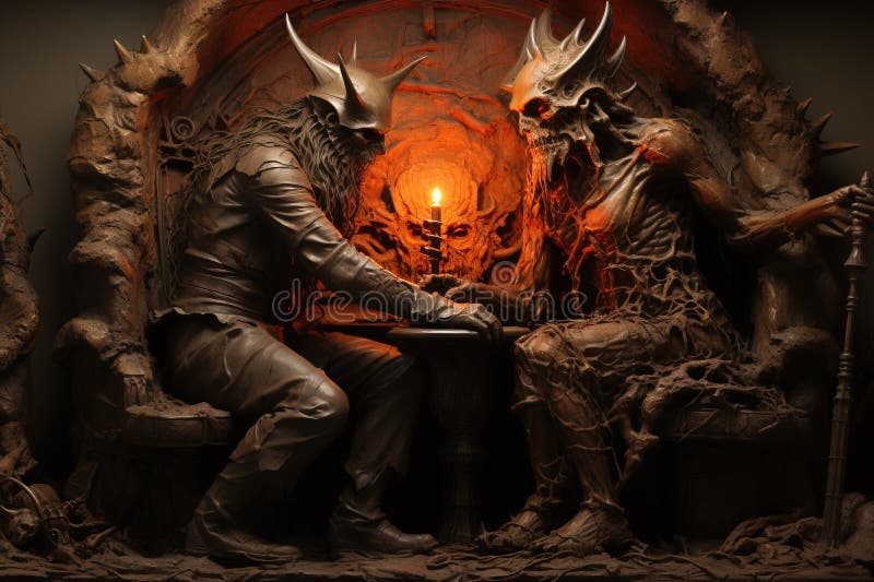 Satan is in Hell. Religious Demon. Devil S Fire. the Afterlife of ...