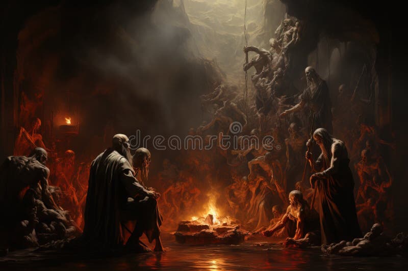 Satan is in Hell. Religious Demon. Devil S Fire. the Afterlife of ...