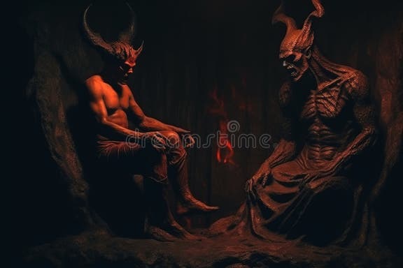 Satan is in Hell. Religious Demon. Devil& X27;s Fire. the Afterlife of ...