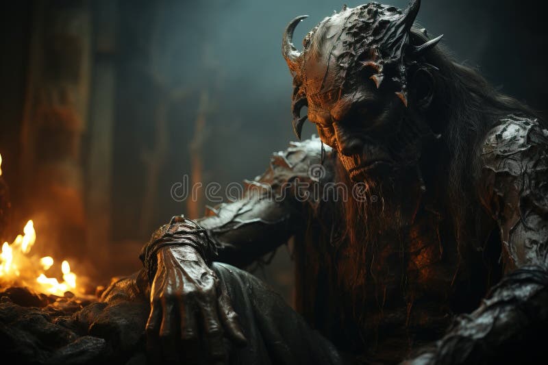 Satan is in Hell. Religious Demon. Devil& X27;s Fire. the Afterlife of ...