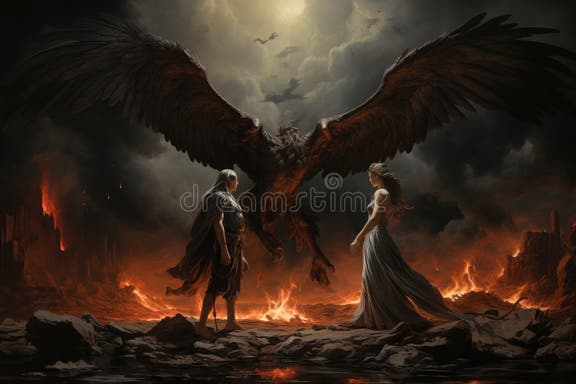 Satan is in Hell. Religious Demon. Devil S Fire. the Afterlife of ...