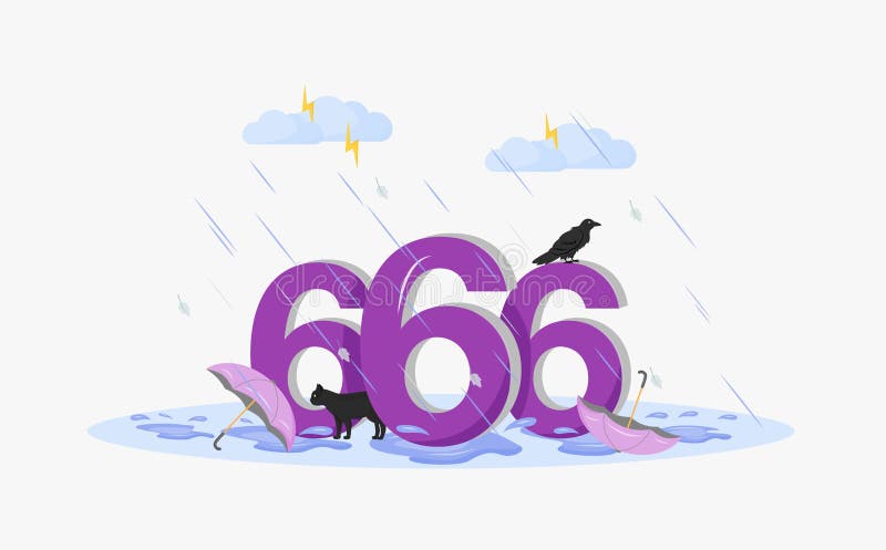 Satan Number Flat Concept Vector Illustration Stock Vector ...