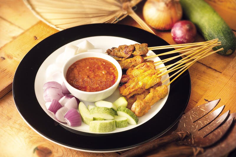Satay bbq asian food stock image. Image of barbecue, grilled - 13408151
