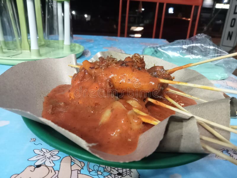 Satay Culinary Typical of the West Sumatra Padang. Stock Image - Image ...