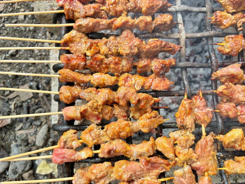 Beef satay stock image. Image of herb, closeup, juicy - 324293527