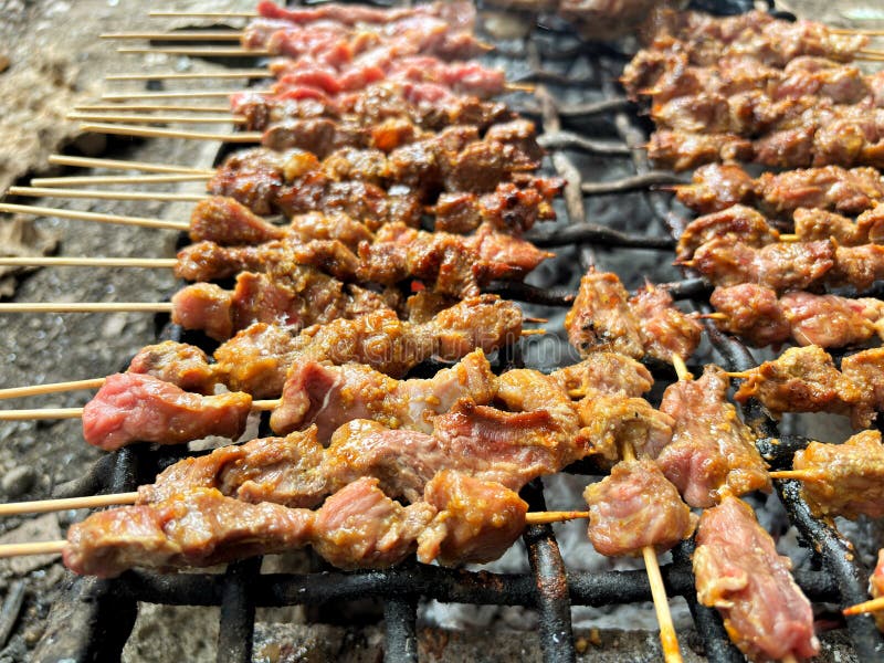 Beef satay stock image. Image of closeup, food, grill - 324293567
