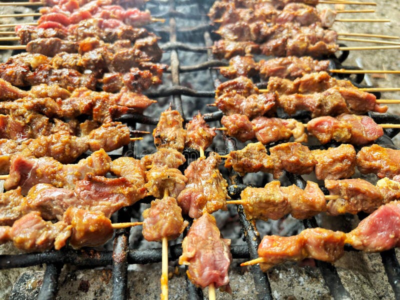 Beef satay stock photo. Image of barbecue, copy, greek - 324293610