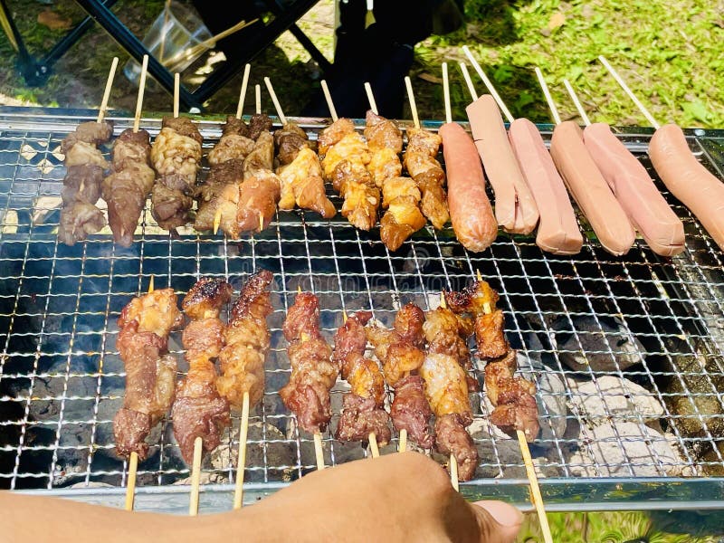 Satay grilled stock image. Image of barbeque, gourmet - 318704345
