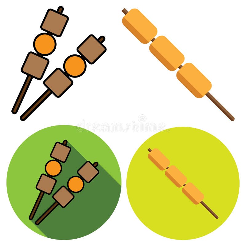 Satay icon vector stock vector. Illustration of street - 284448122