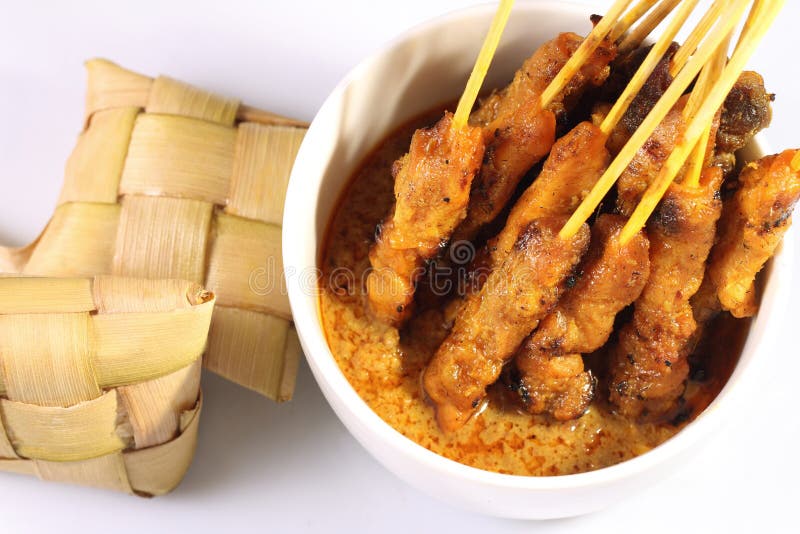 Satay is a Malaysian Style Kebab. Stock Image - Image of skewer ...