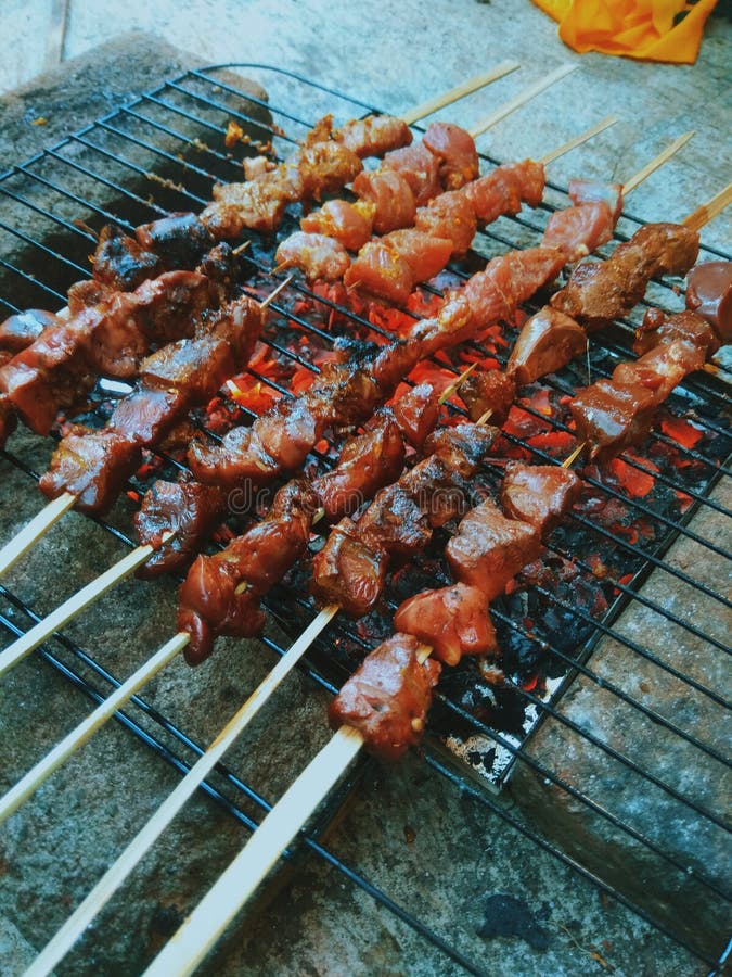 Satay,sate, - Indonesian Delicious Food Stock Image - Image of skewered ...