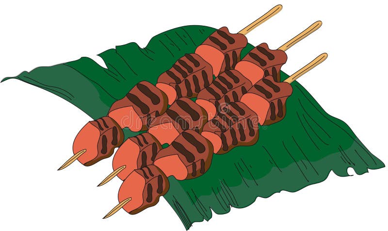 Sate as an Indonesian food stock vector. Illustration of meat - 114704223