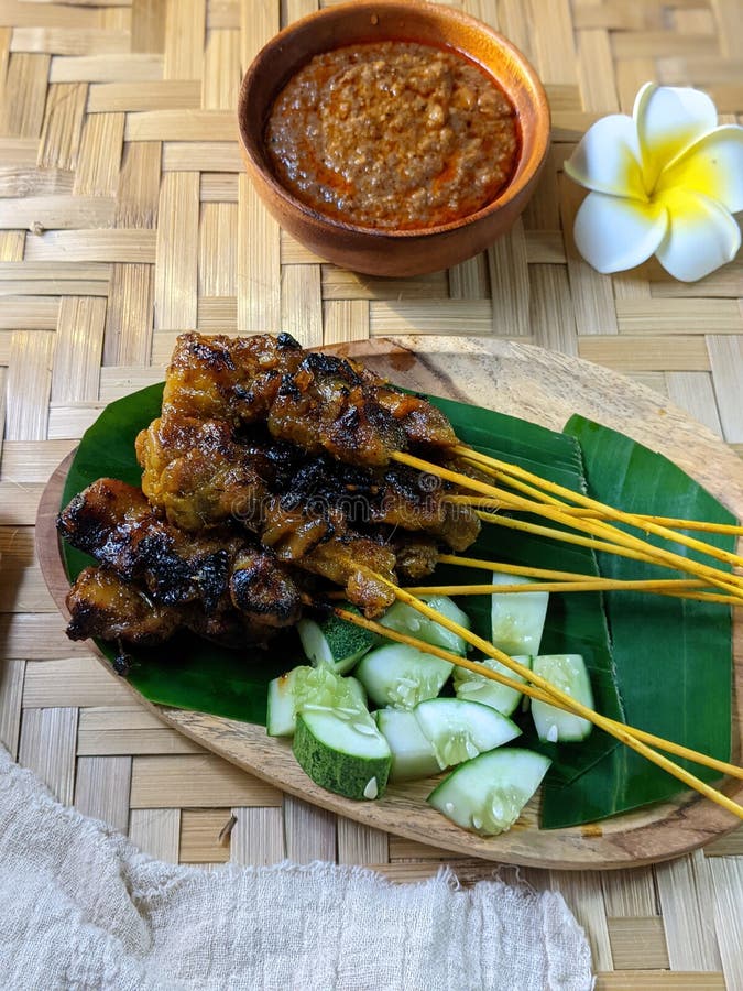 Sate Chicken Grilled from Top View Stock Image - Image of breakfast ...