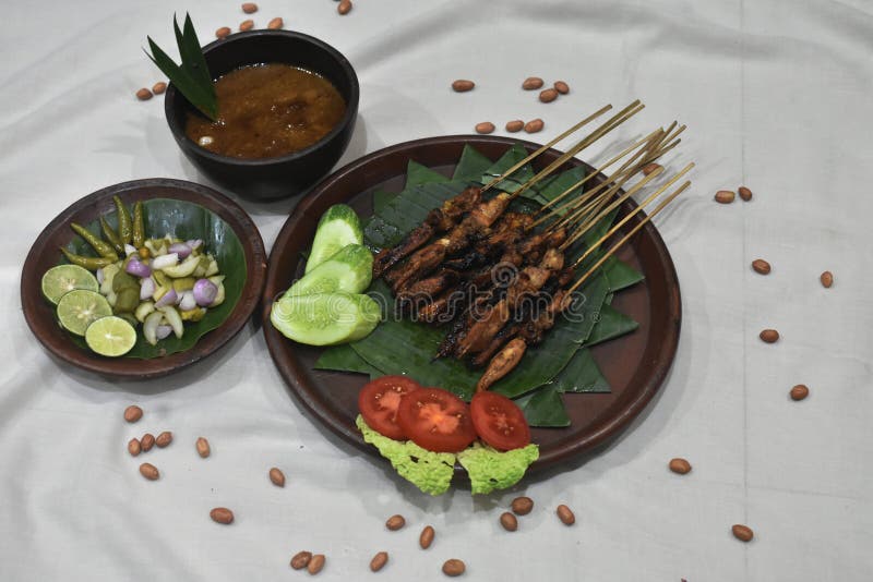 Sate, Food from Meat Grilled on Charcoal Stock Image - Image of ...