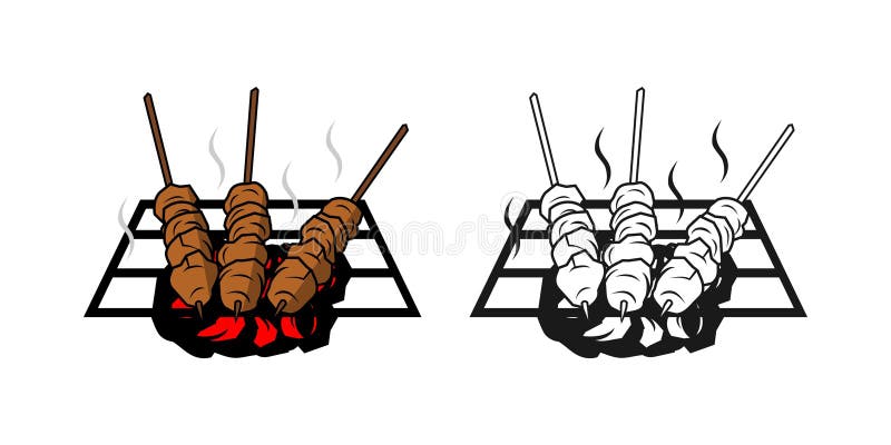 Sate Indonesian Food Design Illustration Stock Illustration ...