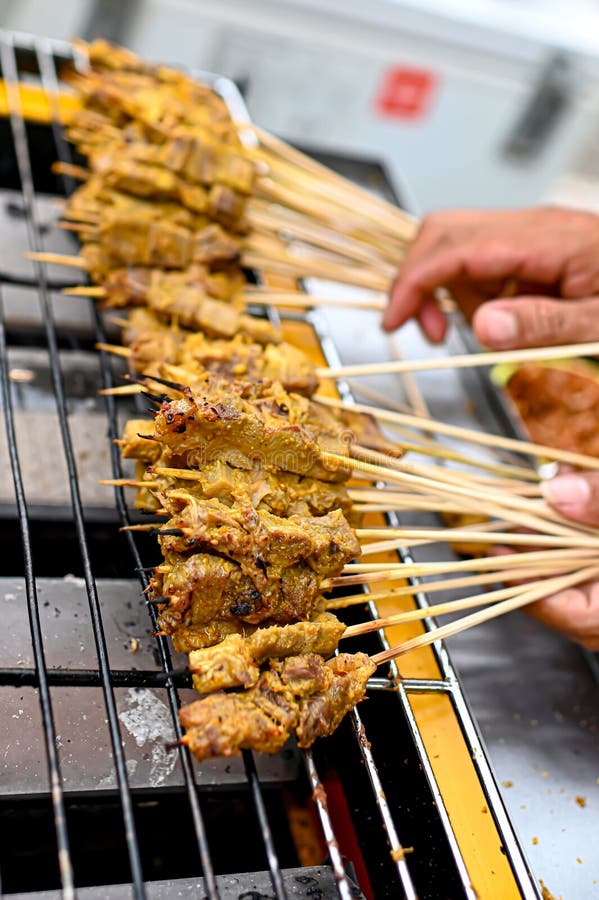 Sate Padang seen from stock image. Image of grilled - 309660993