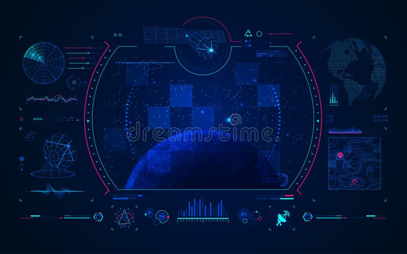 Satelite Interface stock vector. Illustration of data - 161054737