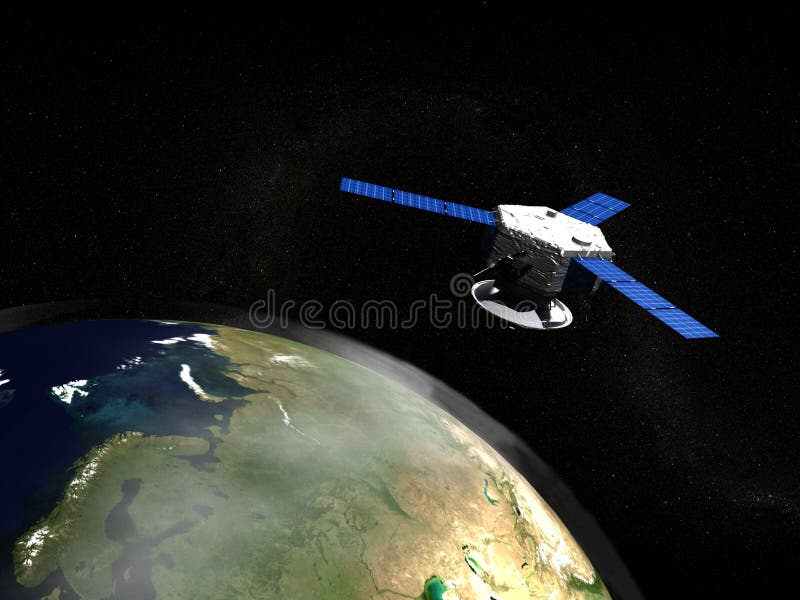 Satellite stock illustration. Illustration of aeronautics - 10074966