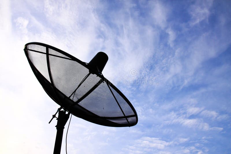 Satellite Disc Against Blue Sky Stock Photo - Image of parabolic ...