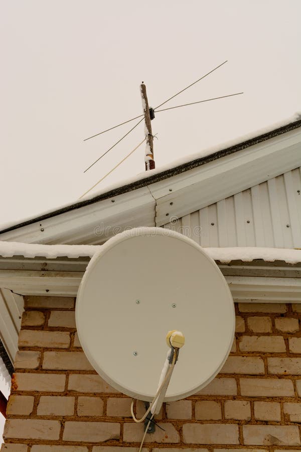 TV Antenna On Blue Sky Background. Stock Photo - Image of bright ...