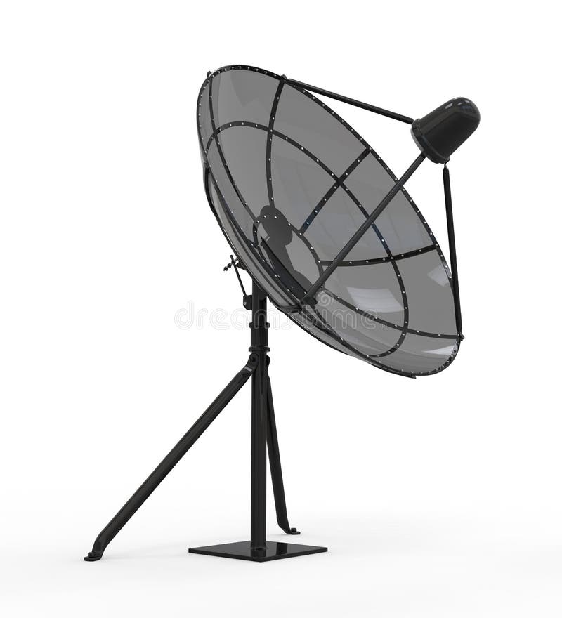Satellite Antenna Isolated on White Background Stock Illustration ...