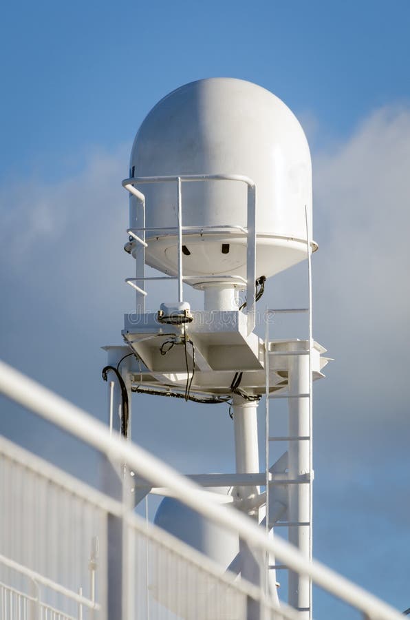 Ships Antenna And Navigation System In A Clear Blue Sky Stock Image ...