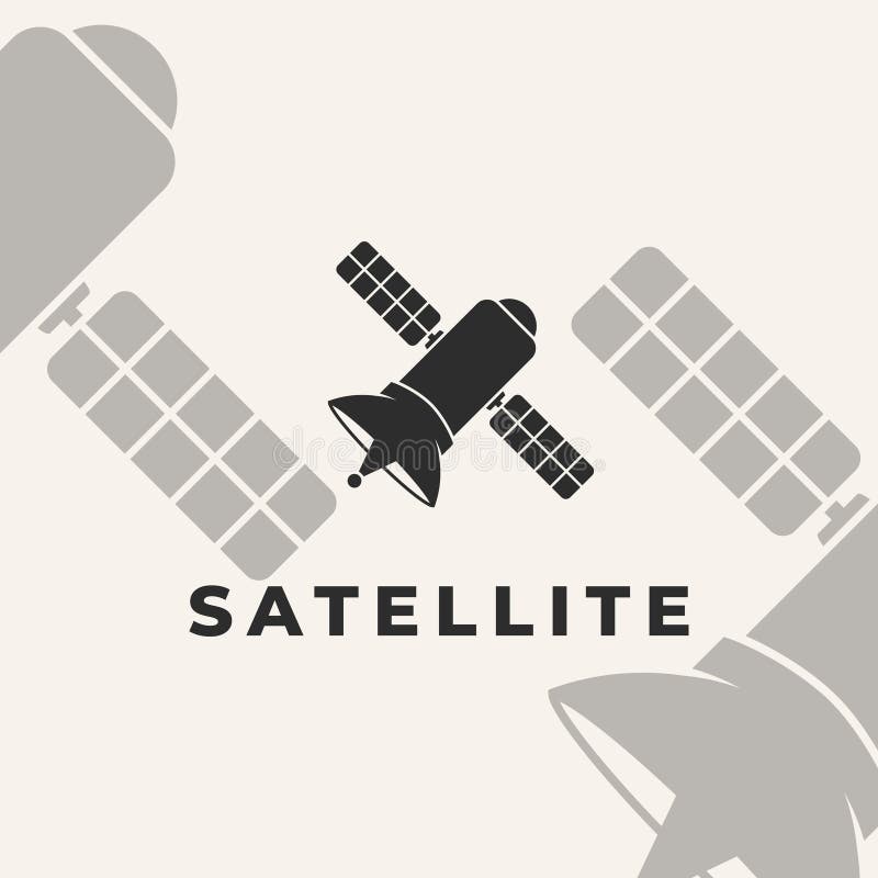 Satellite Art Logo Icon Vector Design Illustration Silhouette Stock ...