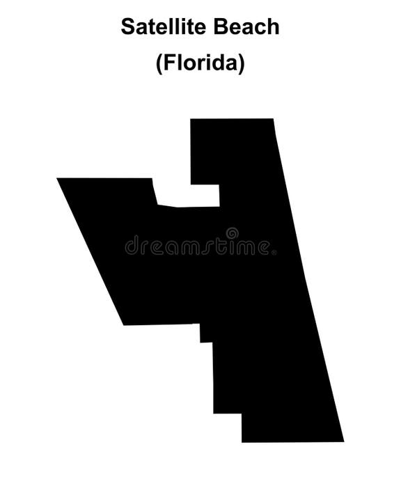 Satellite Beach Outline Map Stock Vector - Illustration of vector ...