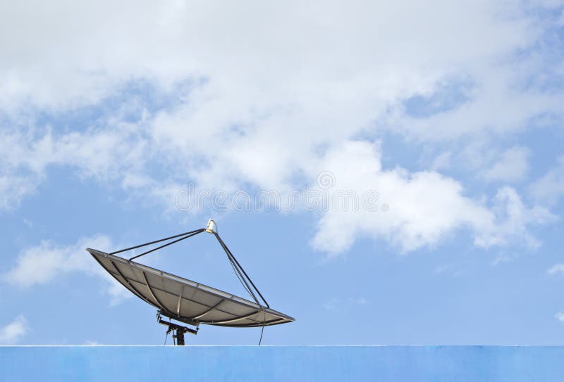 Satellite and blue sky stock photo. Image of large, broadband - 25329794