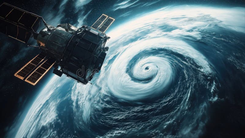 Satellite Camera Captures Cyclone Above Earth. Spacecraft Observes ...