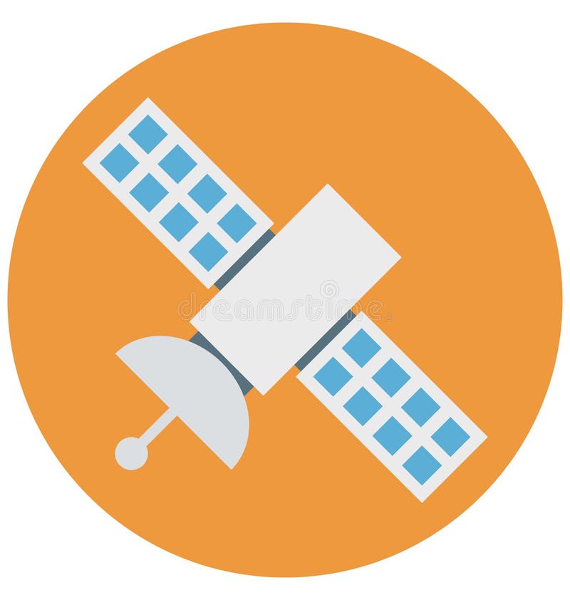 Satellite Color Illustration Vector Icon Stock Vector - Illustration of ...