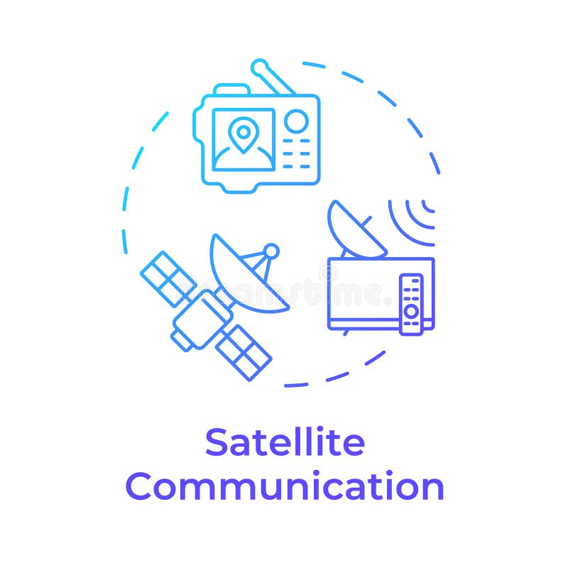 Satellite Communication Blue Gradient Concept Icon Stock Vector ...