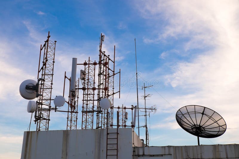 The Satellite Communication on Building Stock Image - Image of space ... The Satellite Communication on Building Stock Image - Image of space ...