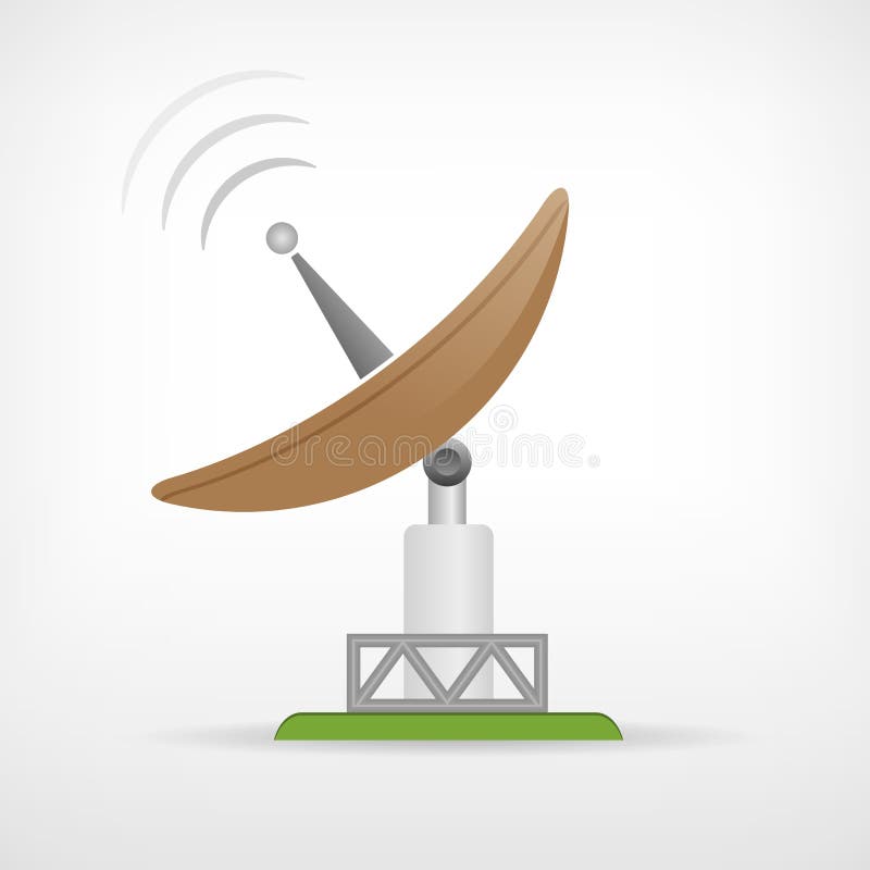 Satellite Communication Parabolic Antenna Icon Stock Vector ...