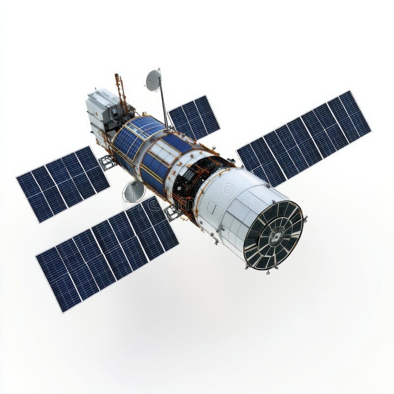Satellite Communication System with Solar Panels for Isolation Stock ...