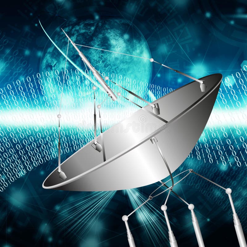 Satellite Communication Systems Stock Illustration - Illustration of ...