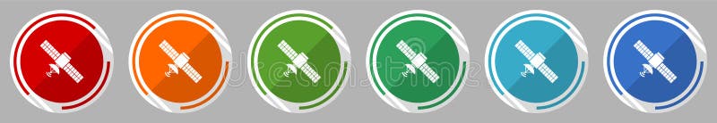 Satellite, Connection, Communication, Technology Icon Set, Vector ...