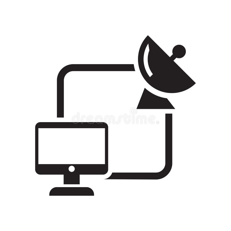 Satellite Connection Icon Vector Sign and Symbol Isolated on White ...