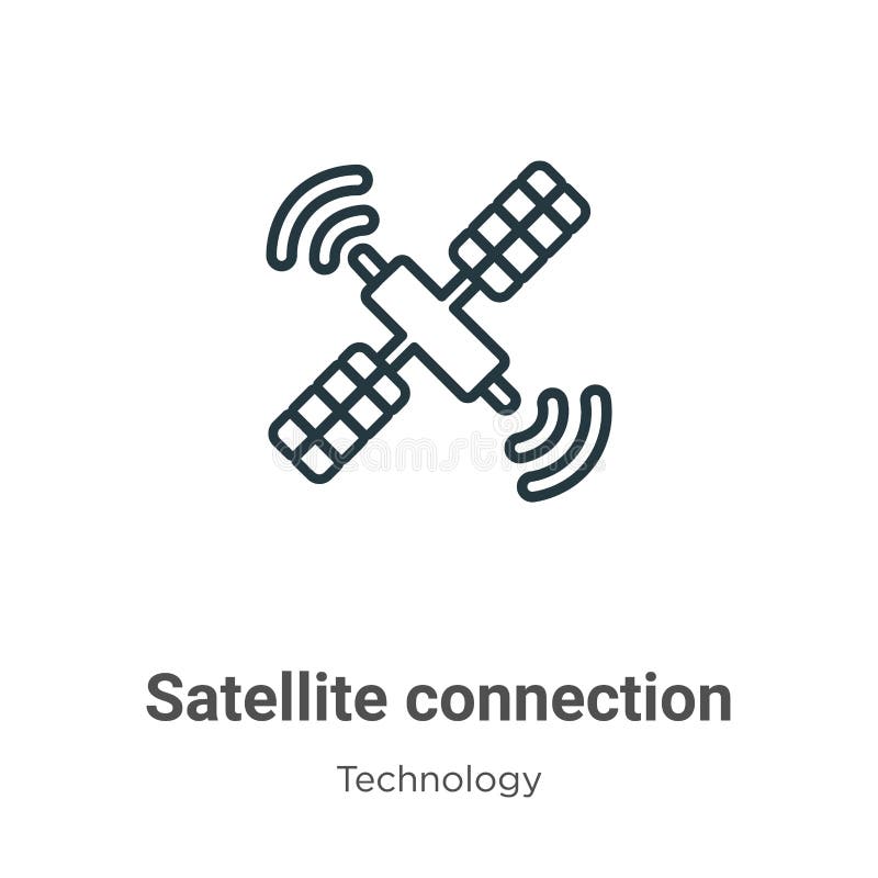 Satellite Connection Outline Vector Icon. Thin Line Black Satellite ...