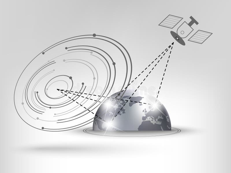 Satellite Sending Signal To Earth Stock Vector - Illustration of ...