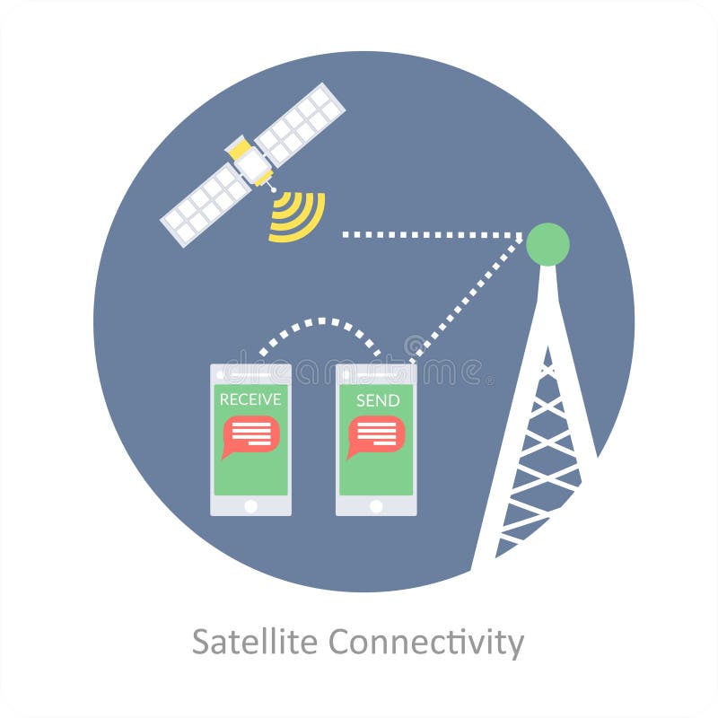 Satellite Connectivity stock vector. Illustration of broadcasting ...