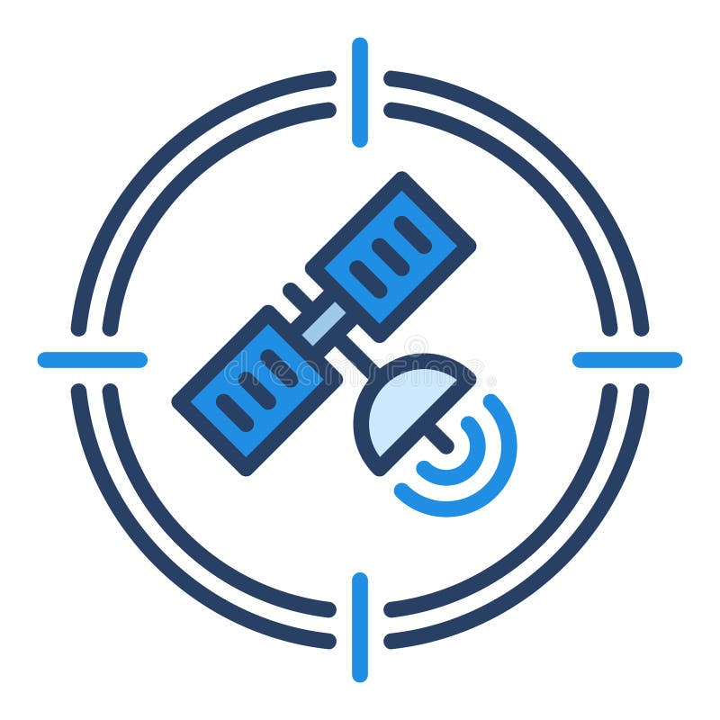 Satellite in Crosshair Vector Aim Concept Blue Icon Stock Vector ...