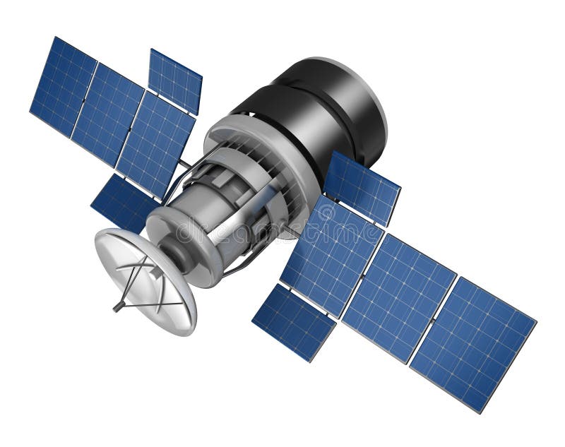 Satellite Over The White Background Stock Illustration - Illustration ...