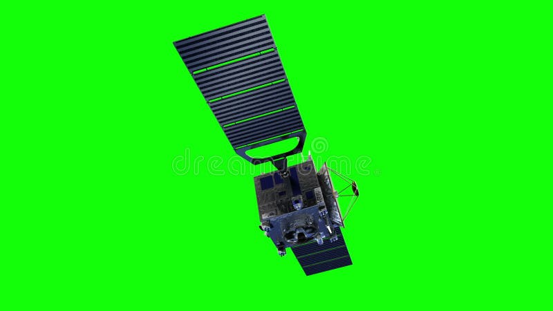 Satellite Deploys Solar Panels. Green Screen Stock Footage - Video of ...