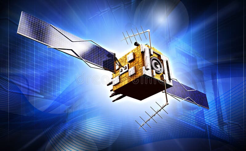 Satellite red colour stock image. Image of radar, isolated - 14151189