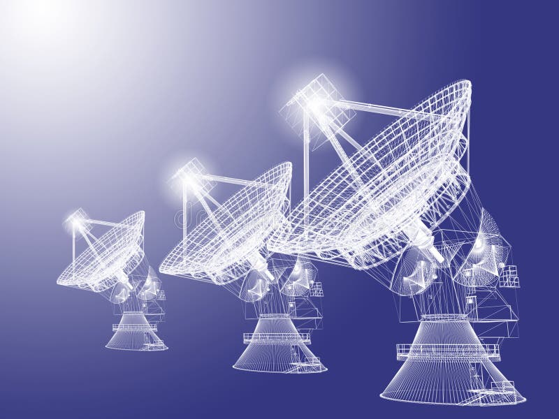 Drawing Antenna Dish Radar Technology Stock Illustrations – 425 Drawing ...